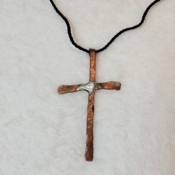 Jewelry | Handmade Rustic Wrought Forged Copper Artisan Unisex Crucifix ...